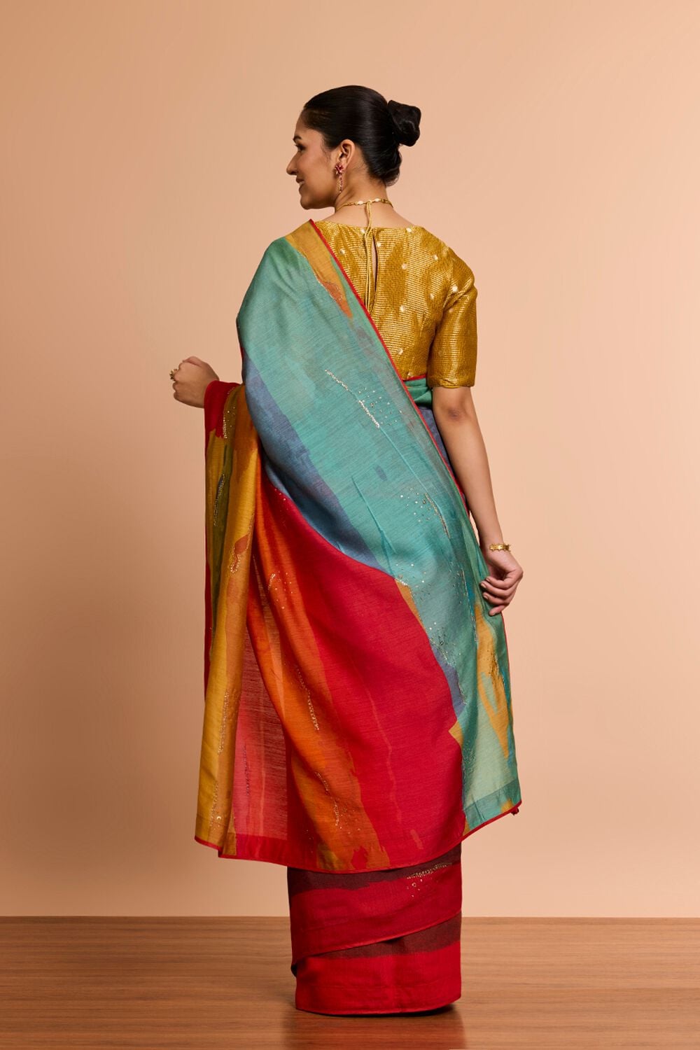 Multi Pure Silk Embroidered Saree | Taneira Online Store