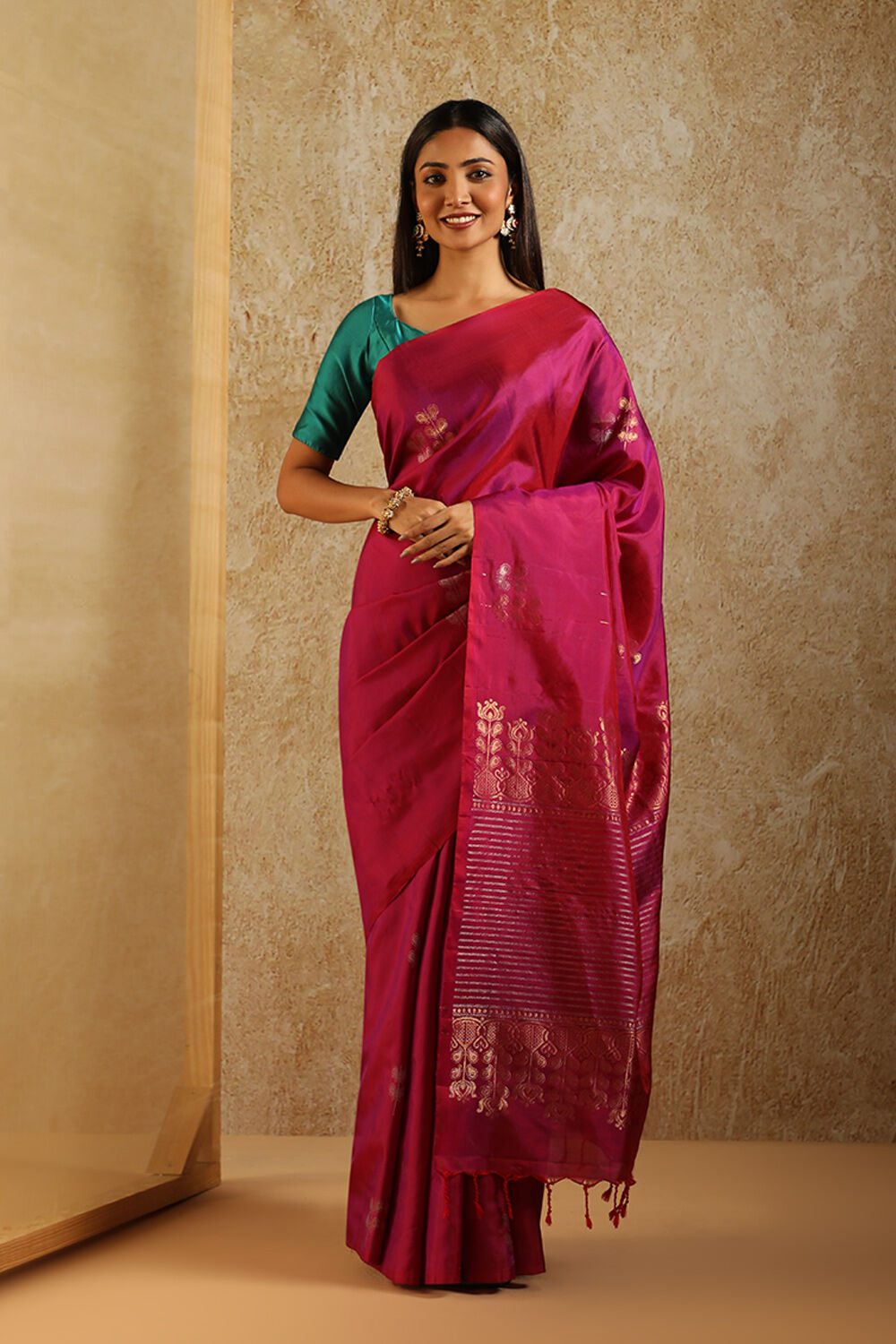 Pink South Pure Silk Woven Saree | Taneira Online Store