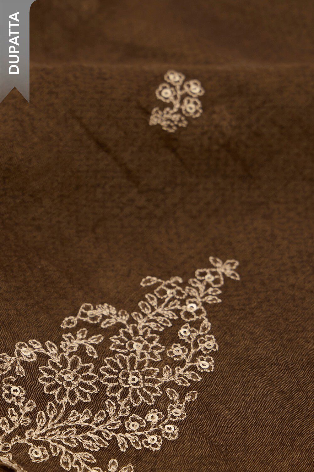 Brown Pure Silk Cotton Embroidered Unstitched Suit Set | Taneira Online ...