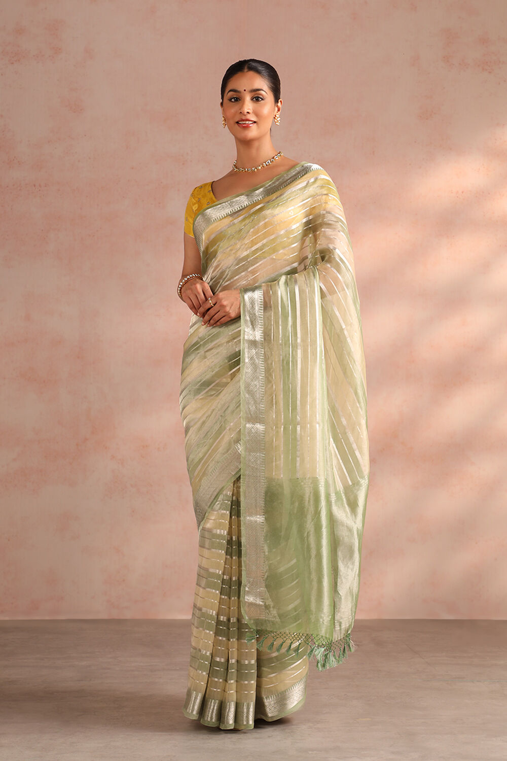Multicoloured Pure Tissue Organza Woven Banarasi Saree | Taneira Online ...