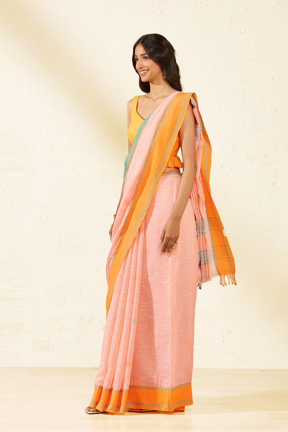 Pink Bengal Pure Cotton Jamdani Saree | Taneira Online Store