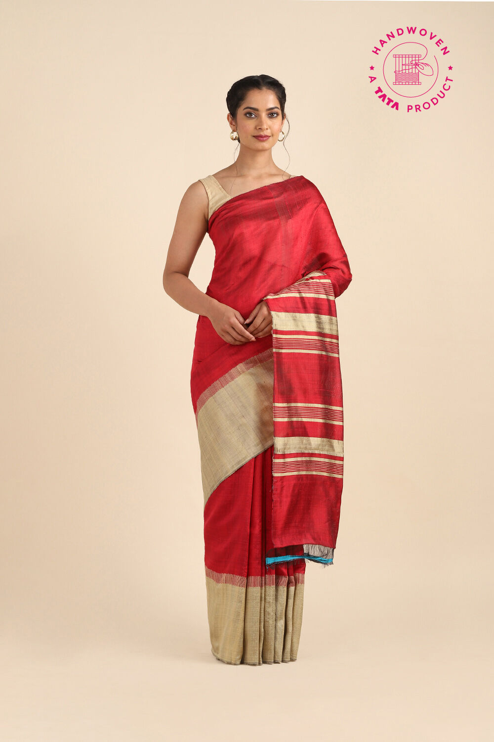 Red Pure Silk Woven Saree | Taneira Online Store