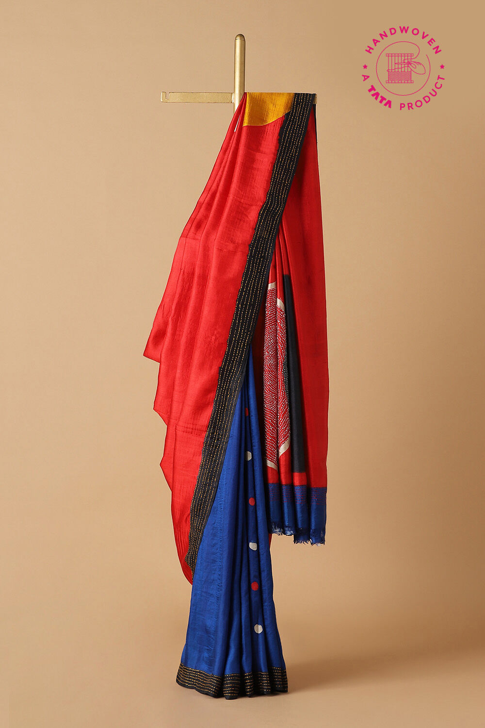 Red Pure Silk Hand Painted Saree | Taneira Online Store