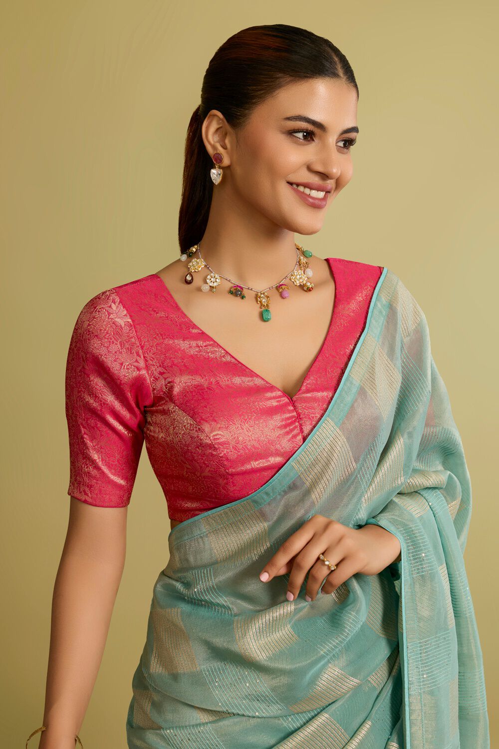 Dark Pink Woven Viscose Blouse | Taneira Online Store