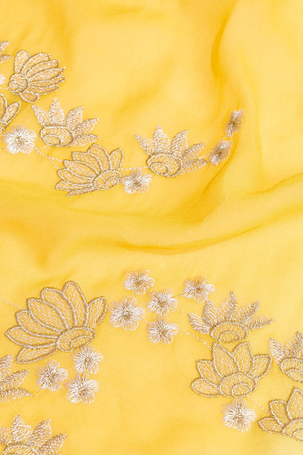 Yellow Bengal Viscose Georgette Tie and Dye Saree | Taneira Online Store