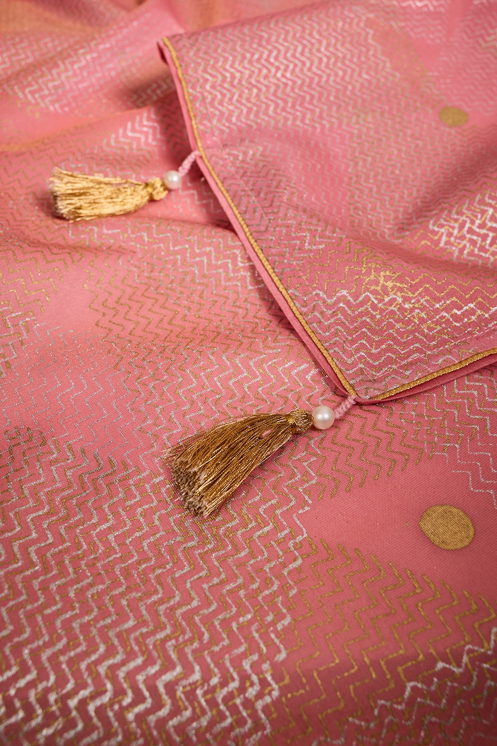 Off White Block Printed Pure Tissue Organza Saree | Taneira Online Store