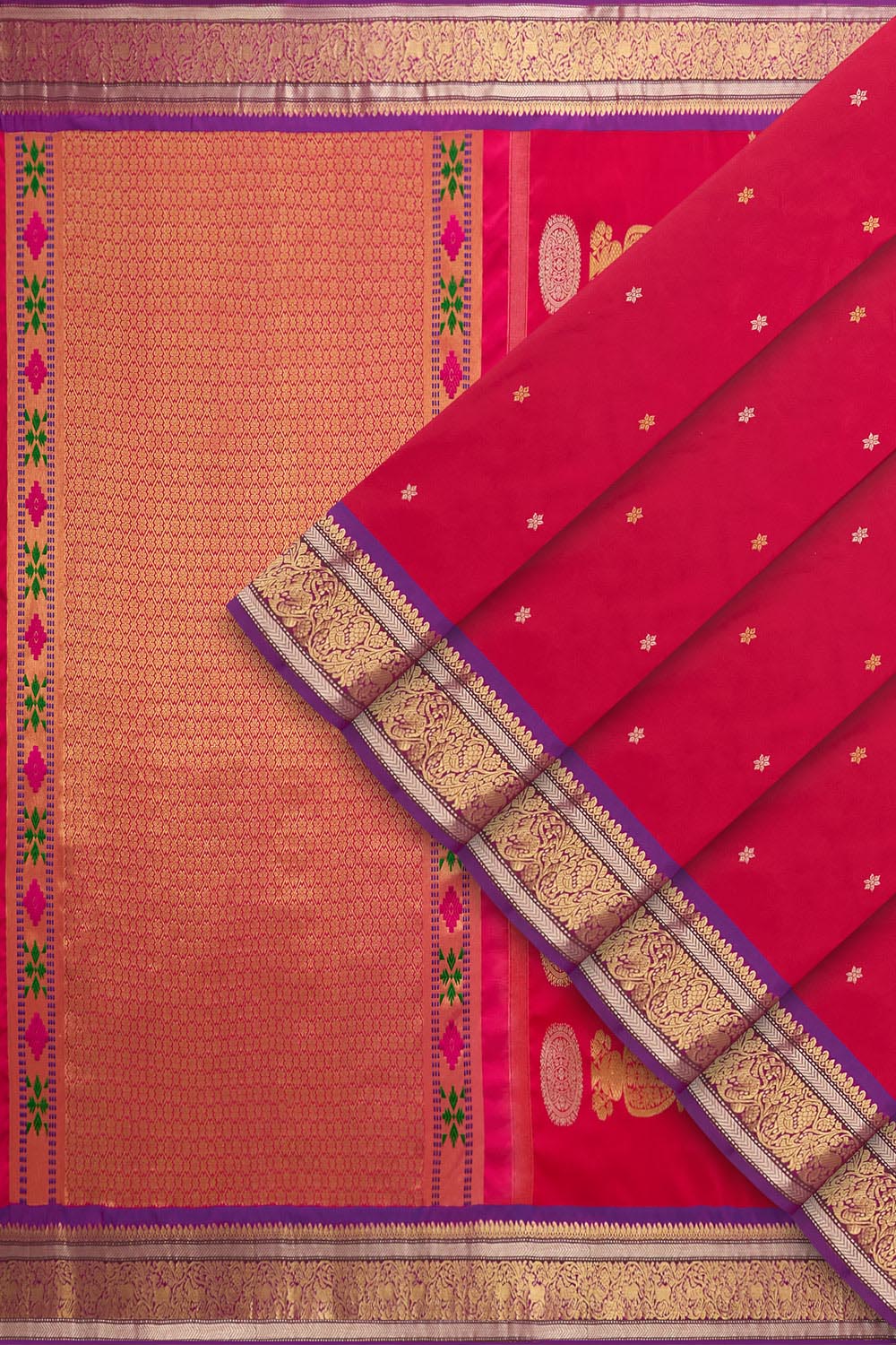 Pink Woven Paithani Inspired Design Pure Silk Saree | Taneira Online Store