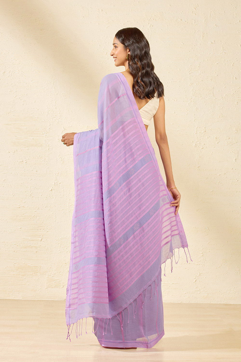 Violet Bengal Pure Cotton Jamdani Saree | Taneira Online Store